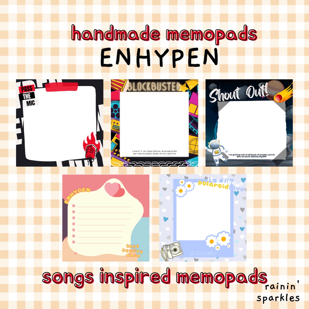 ENHYPEN SONGS INSPIRED Handmade Memopad / Notepad | Shopee Philippines