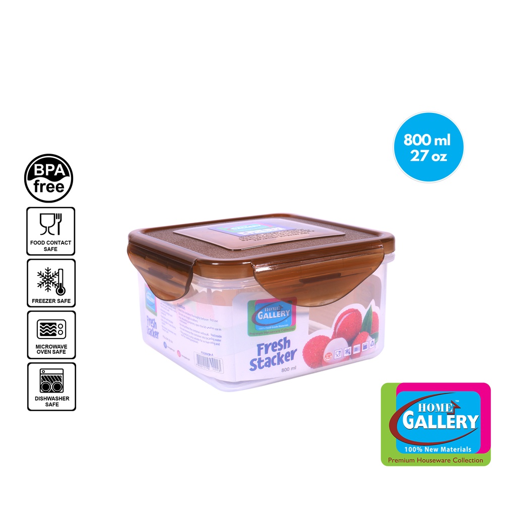 Home Gallery Fresh Stacker Square Food Keeper 800ml/27oz | BPA Free ...