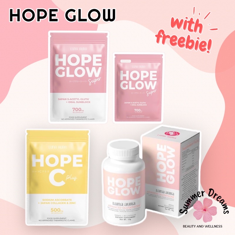 HOPE GLOW Glutathione Luna Aura Whitening Capsule Intense Whitening ...
