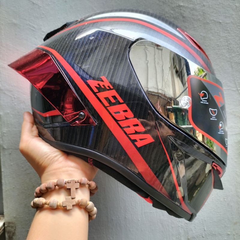 casco zebra 795 free silver lens And spoiler | Shopee Philippines