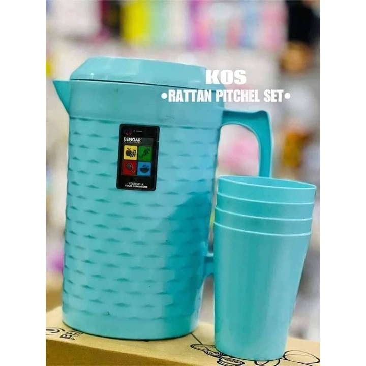 Classic Pitcher Rattan Design With Cups Fancy Of Comfy Handle | Shopee ...