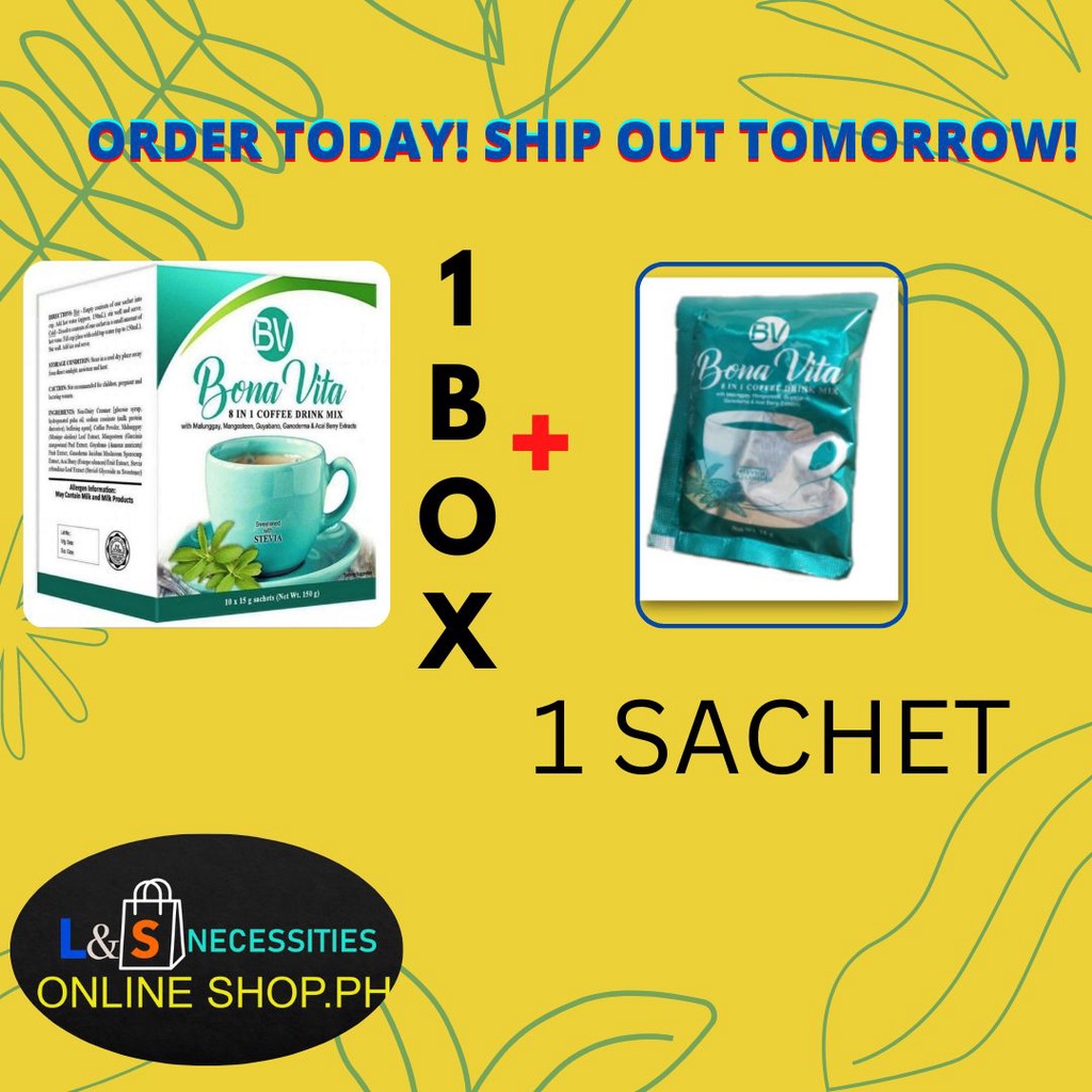 Bonavita Coffee 8 in 1 Drink Mix 1 Box 10 Sachets + Free 1 Sachet of BV ...