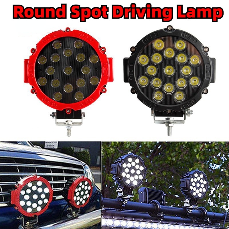 1pc 7 Inch Led Working Bar 12V 24V 51W 4x4 Truck Fog Light Offroad Work ...