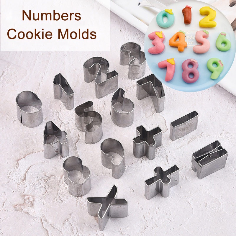 Numbers Cookie Mold Kids DIY Baking Biscuit Fondant Stainless Steel ...