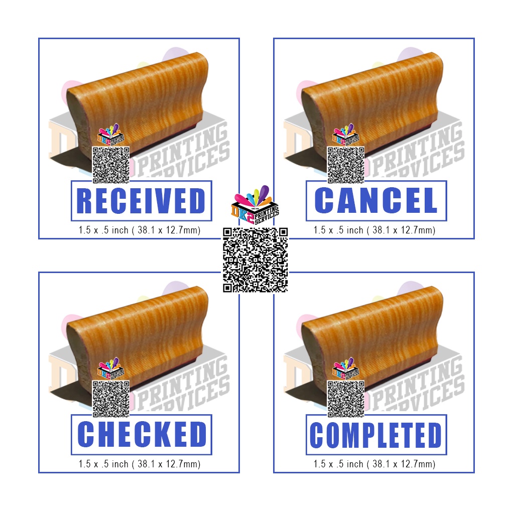 RECEIVED CANCEL, CHECKED, COMPLETED, Customized Rubber Stamp Wood ...