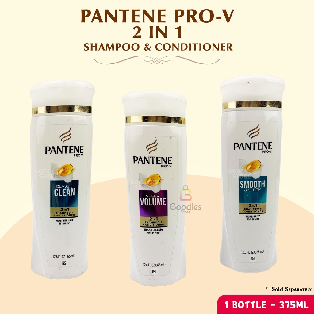 Pantene 2in1 Shampoo & Conditioner Smooth & Sleek Classic Clean Sheer ...