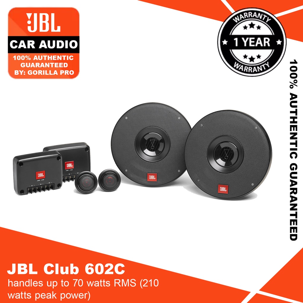 NEW! JBL Club 602C Club Series 6-1/2" component speaker system handles up to 70 watts RMS (210 ...