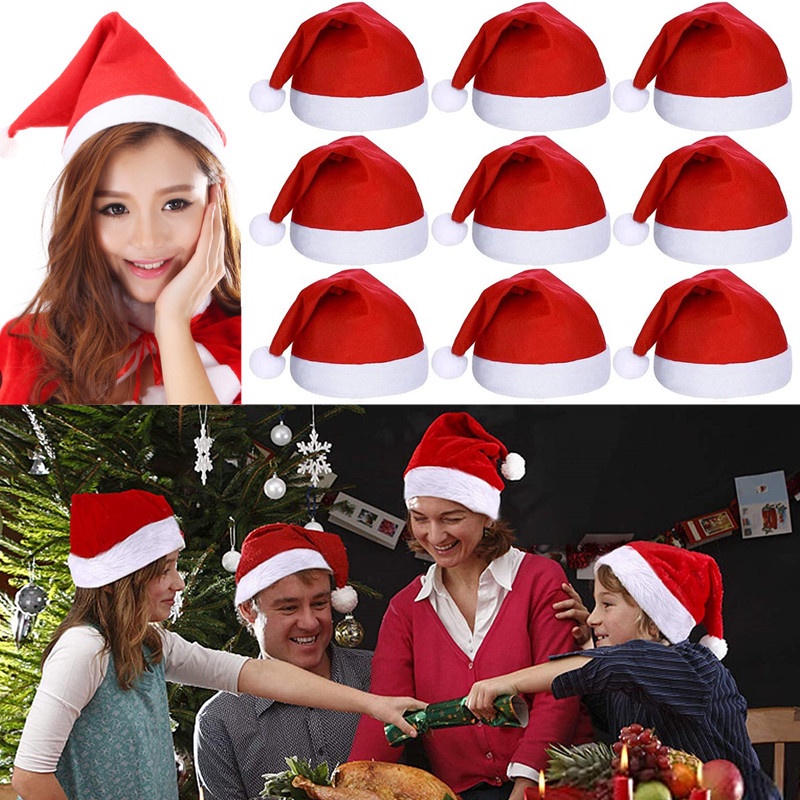 Christmas Hat for Adult/Kids Red Santa Claus Xmas Hat Cap Xmas Cap ...