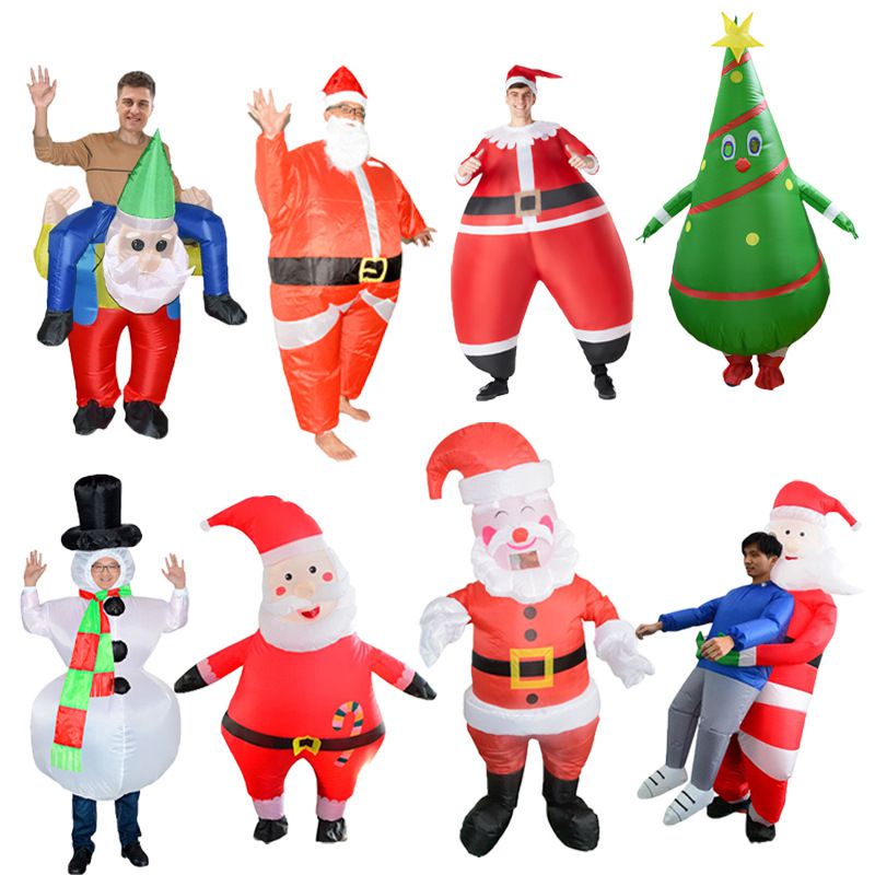Santa inflatable Costume Suit Christmas Party Props Children Adult ...