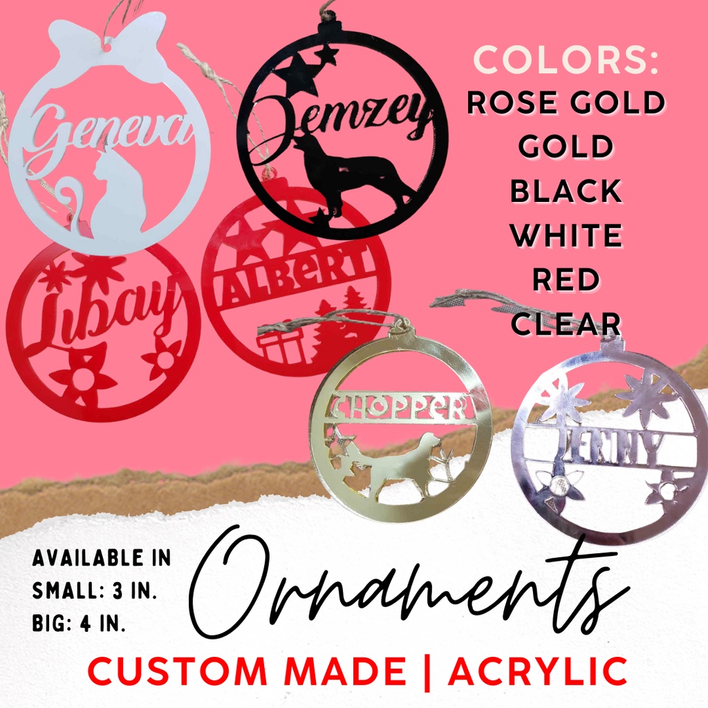 Personalized ACRYLIC Christmas Ornaments | Shopee Philippines