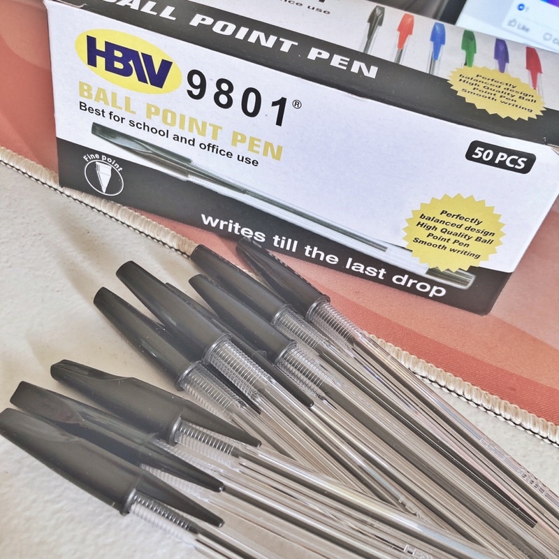 Original HBW 9801 Ballpen Black | 1box for 50pcs | Shopee Philippines