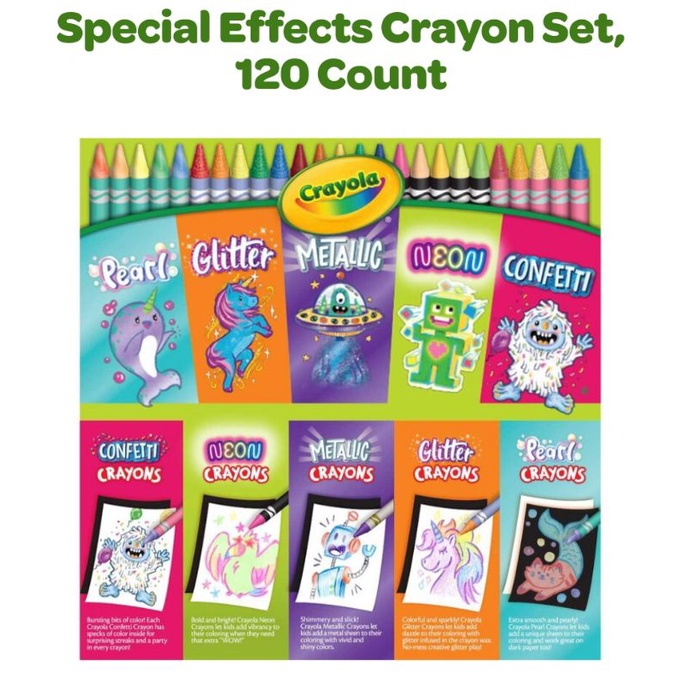 CRAYOLA Special Effects Crayons 120pcs & 96pcs with sharpener | Shopee ...