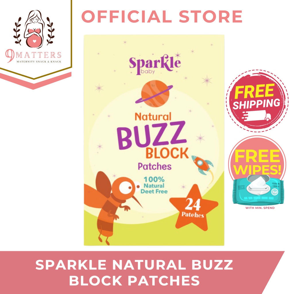 Sparkle Natural Buzz Block Patches 100% Natural Deet-free (Insect ...