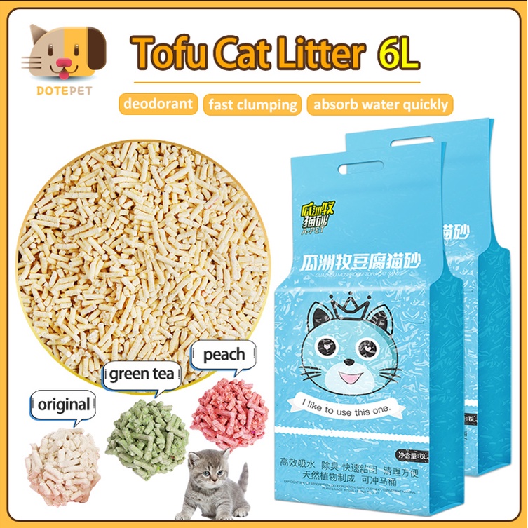 Upgraded Cat Litter 6L Food Grade Plant Tofu Residue Made tofu cat ...