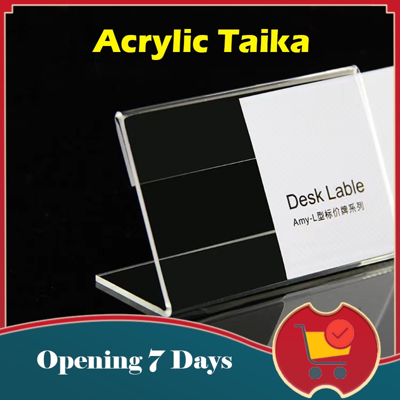 Acrylic Transparent Display Stand Desk Sign Label Frame Price Tag ...