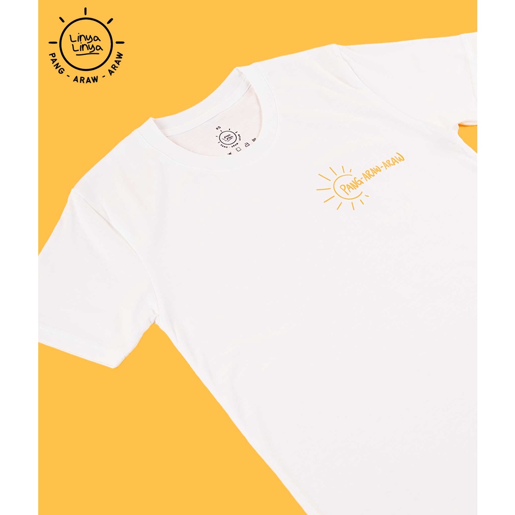 Linya-Linya Basic Tee: Pang-Araw-Araw: Sun (Off White) | Shopee Philippines