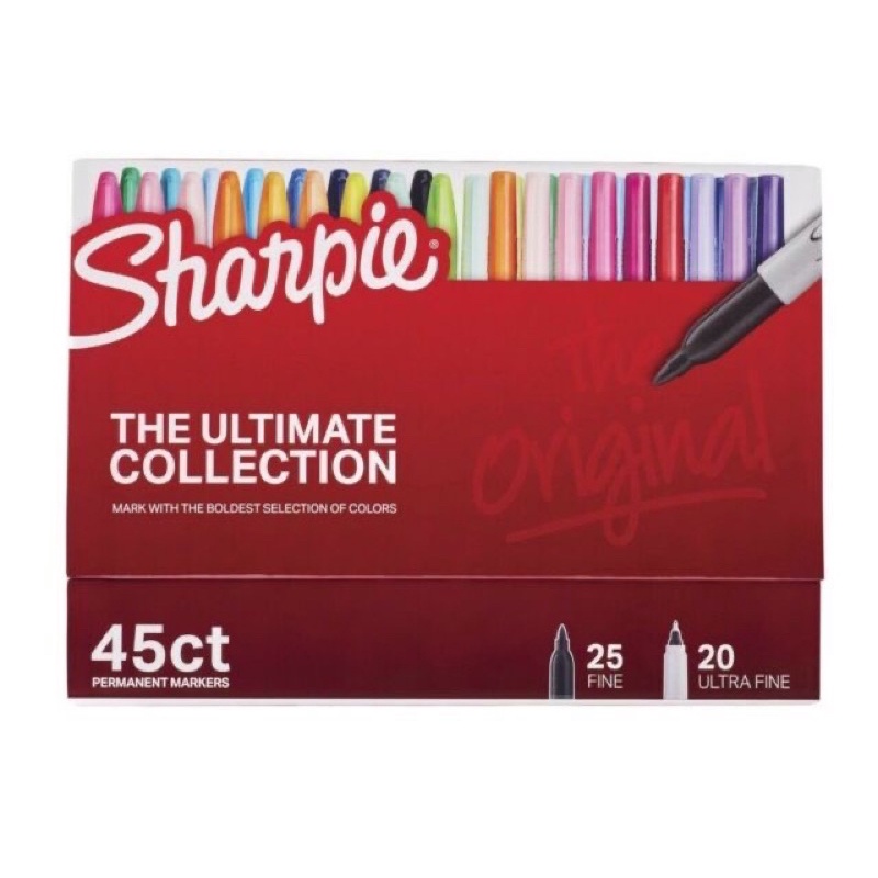 Sharpie Permanent Markers, Fine and Ultra-Fine Tips, 45 Count, Ultimate ...