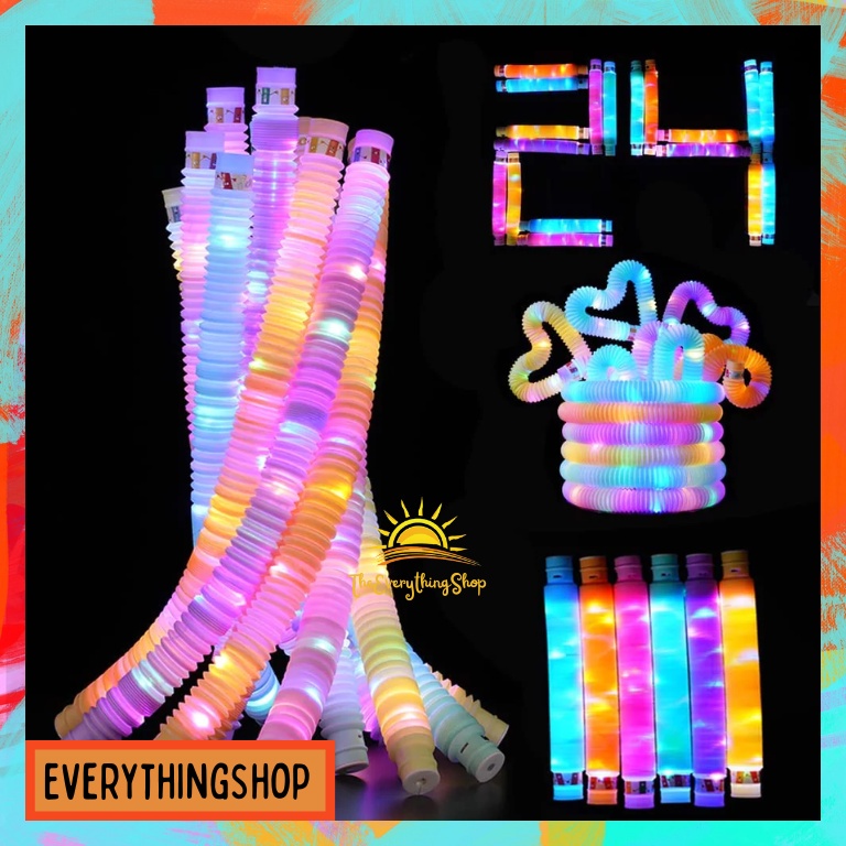 Hi-Kid LED Pop Tubes Light Up Stress Relief Sensory Toy Glow in The ...