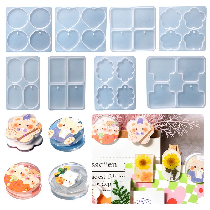 CHK diy love PP clip silicone mold geometric cloud folder clips crystal ...