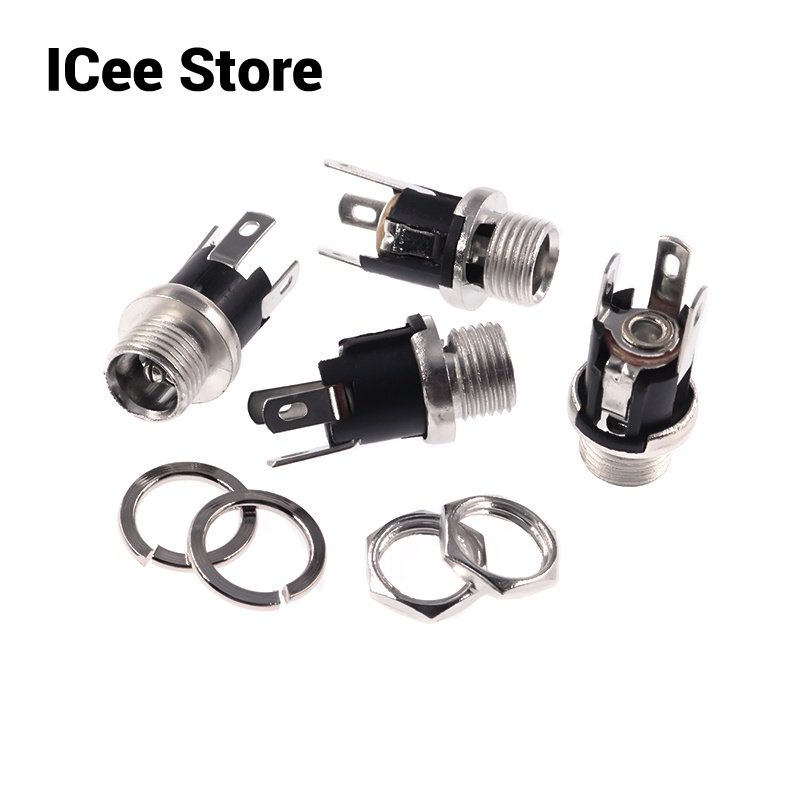 10Pcs DC025 Connector 5.5x2.1mm 5.5x2.5mm DC Socket with Nut DC Power ...