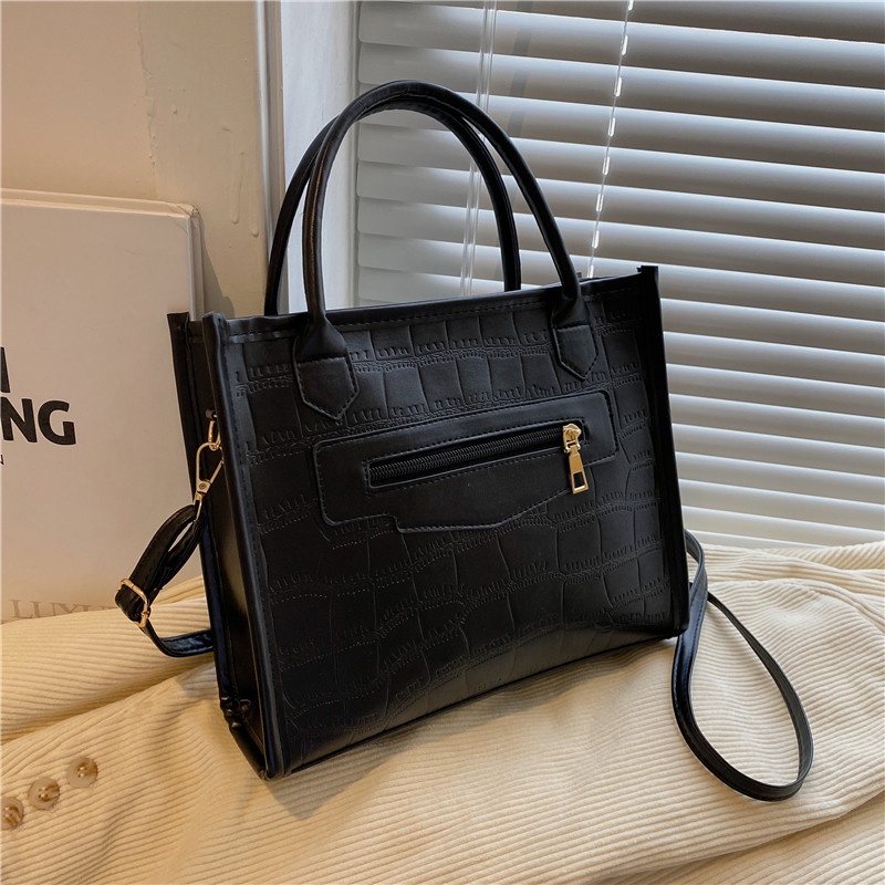 B0185 Women's solid color handbag Fashion texture One shoulder small ...