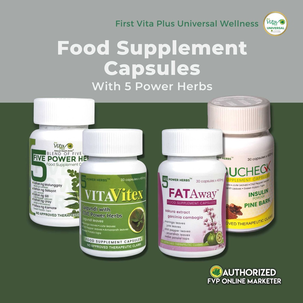 First Vita Plus Food Supplement Capsules with Five Power Herbs | Shopee ...