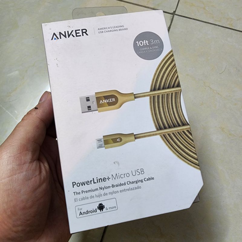 Anker PowerLine + Micro USB Cable 3m - A8144 | Shopee Philippines