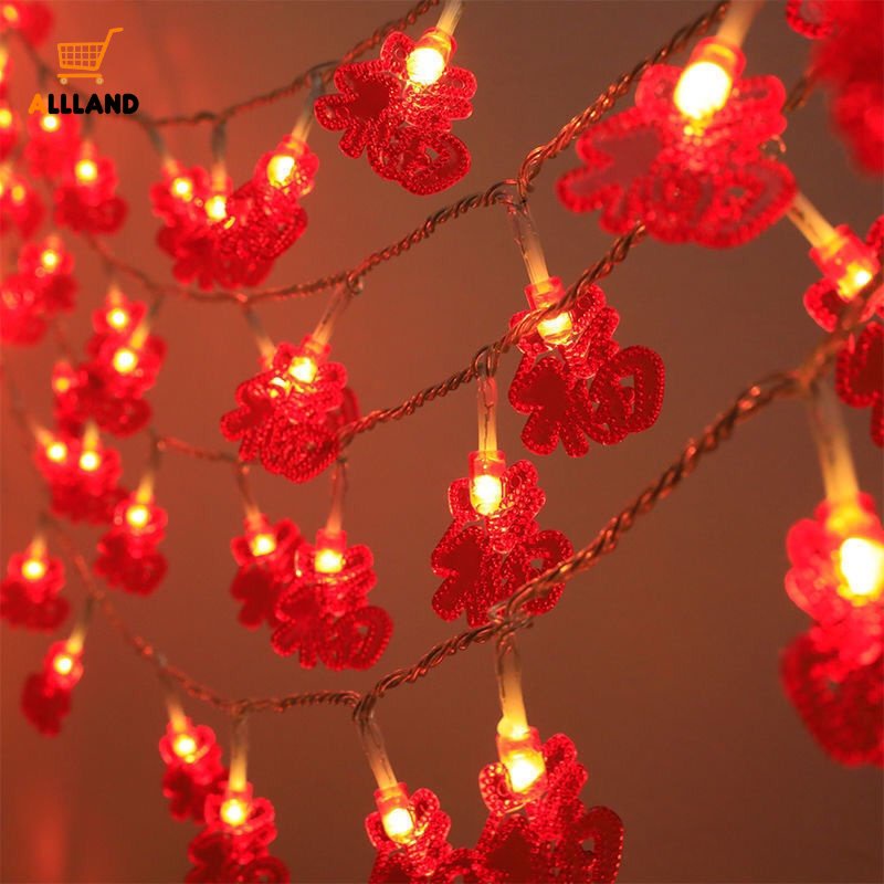 1.5M Long Red Chinese Knot String Lights/ Spring Festival Red Lantern ...