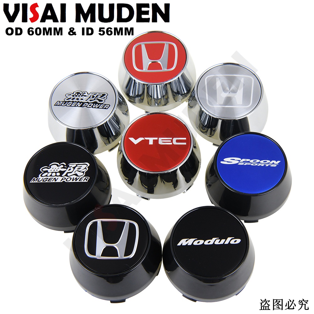 4PCS 60MM OD / 56MM ID Center Rim Cap HONDA MUGEN VTEC SPOON SPORTS ...