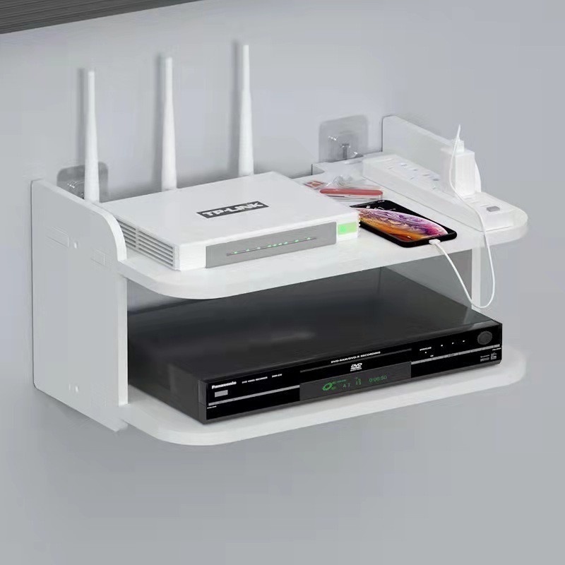 Wall set top box rack punching living room TV router atorage box wall ...