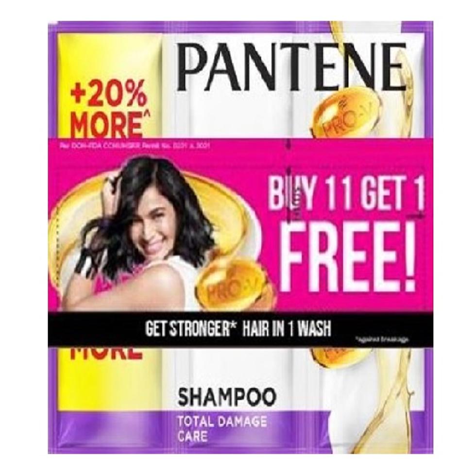 Pantene Shampoo Total Damage Care Triple Sachet 12ml 11+1 | Shopee ...