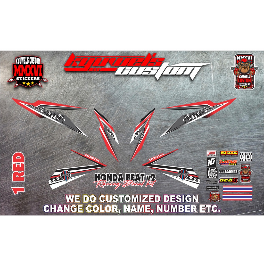 HONDA BEAT RACING DECAL KIT STICKER | Shopee Philippines
