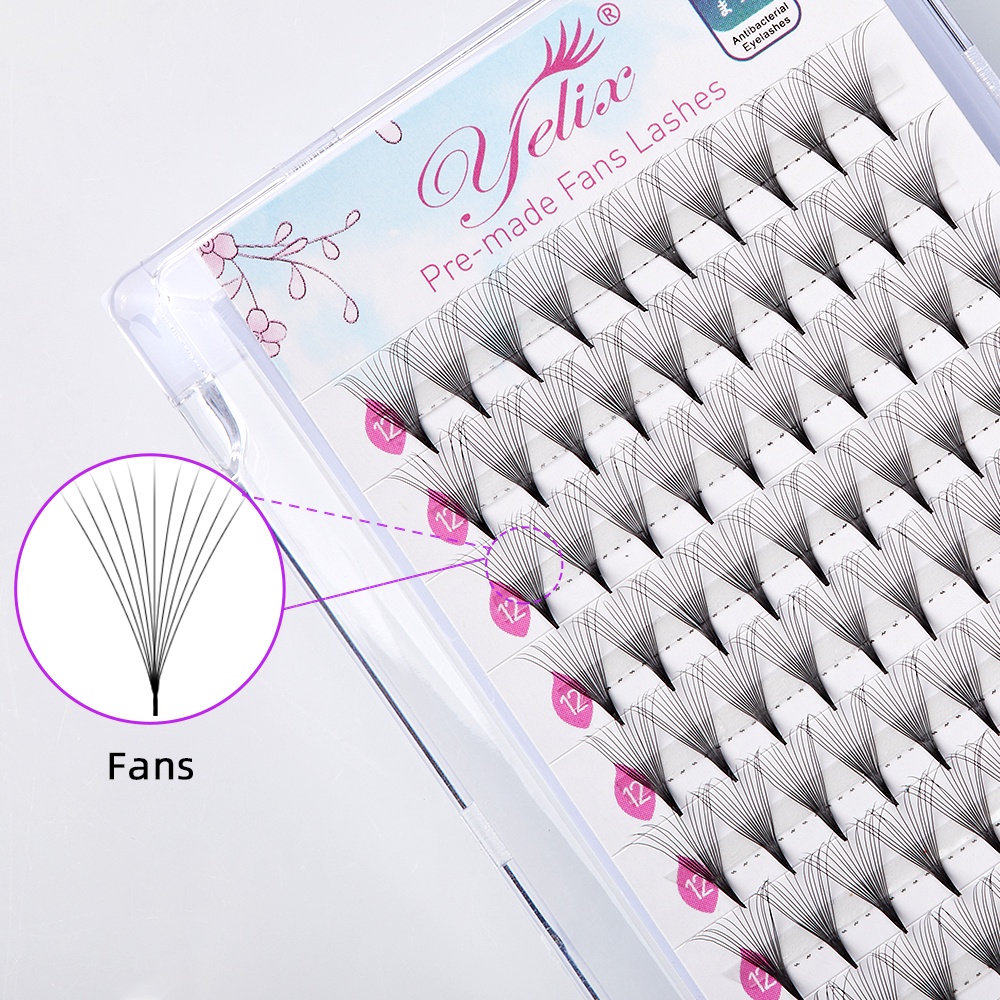 Yelix 3D/4D/5D/6D/7D/8D/9D/10D/12D/14D Premade Russian Volume Fan False ...