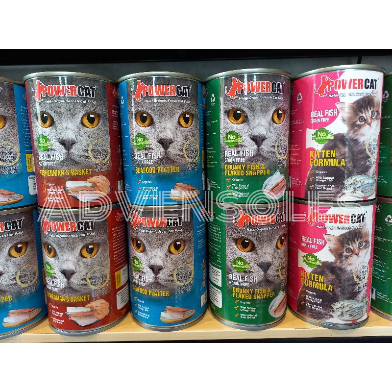 POWERCAT Real Fish Cat Food Can 400g | Shopee Philippines