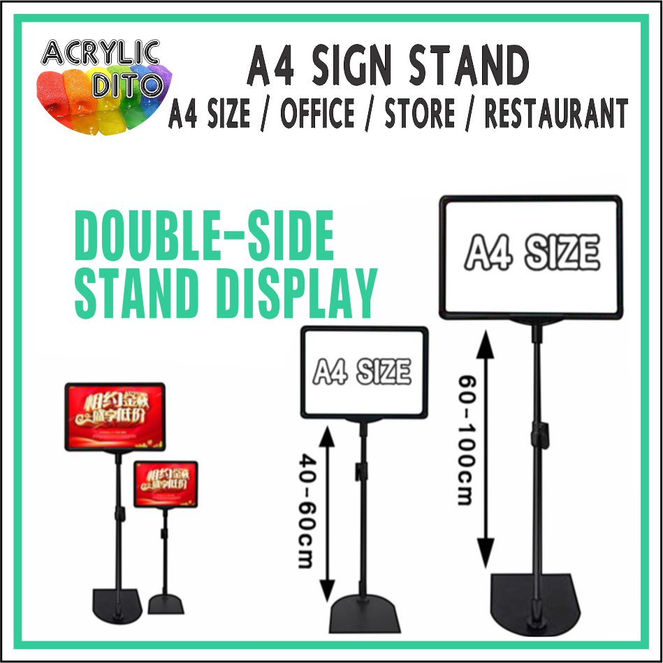 A4 Sign Stand / Menu Promo Display Paper Poster Photo Picture Standee ...