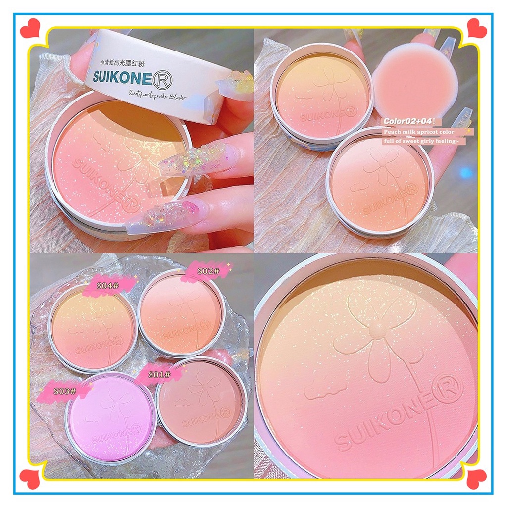 Grapefruit Shimmer Blush Powder Palette Face High Gloss Gradient Orange ...