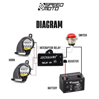 SHINAGAWA HORN INTERRUPTER RELAY WITH ADJUSTER 12V UNIVERSAL ...