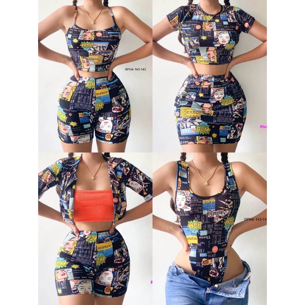 COMIXX COLLECTION New Trendy Fashion Crop Top Terno/Set for Women Ally ...