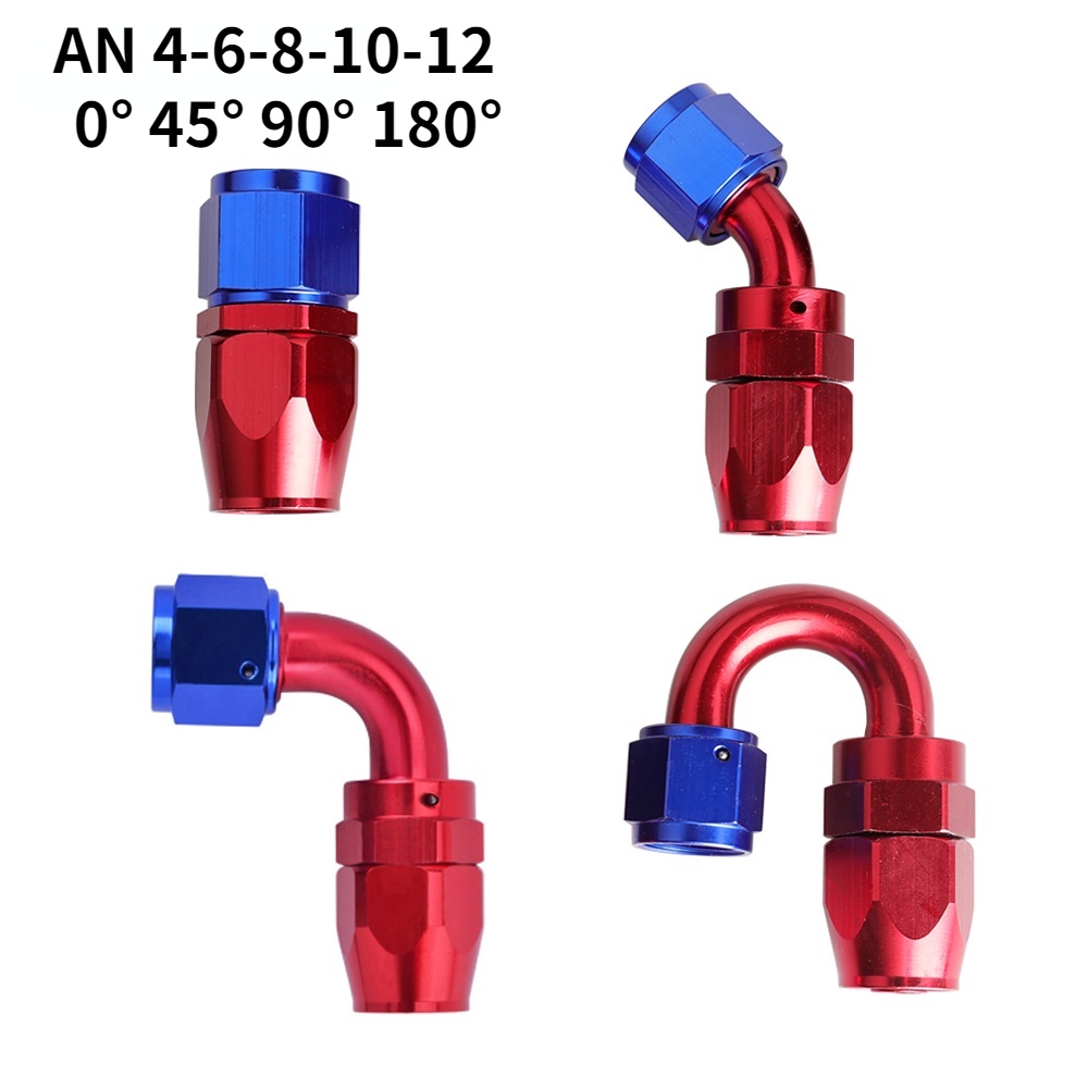 Aluminium AN Fittings Adapter Oil Fuel Reusable Fitting Hose End 0/45 ...