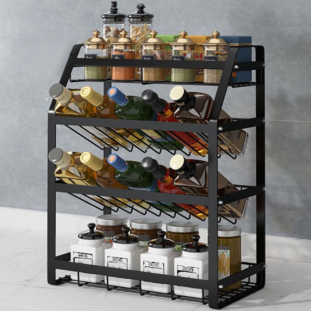 4 Tier Rack Sauce Bottle Spice Rack Organizer for Countertop Counter ...