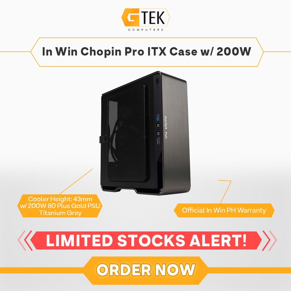 InWin Chopin Pro ITX Case 200W 80 Plus Gold PSU Titanium Grey | Shopee ...