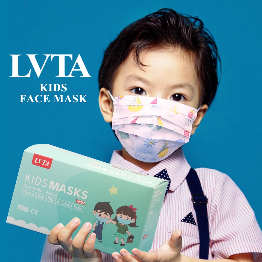 Face Mask kids LVTA Mouth Mask 3-Layers 10pcs | Shopee Philippines
