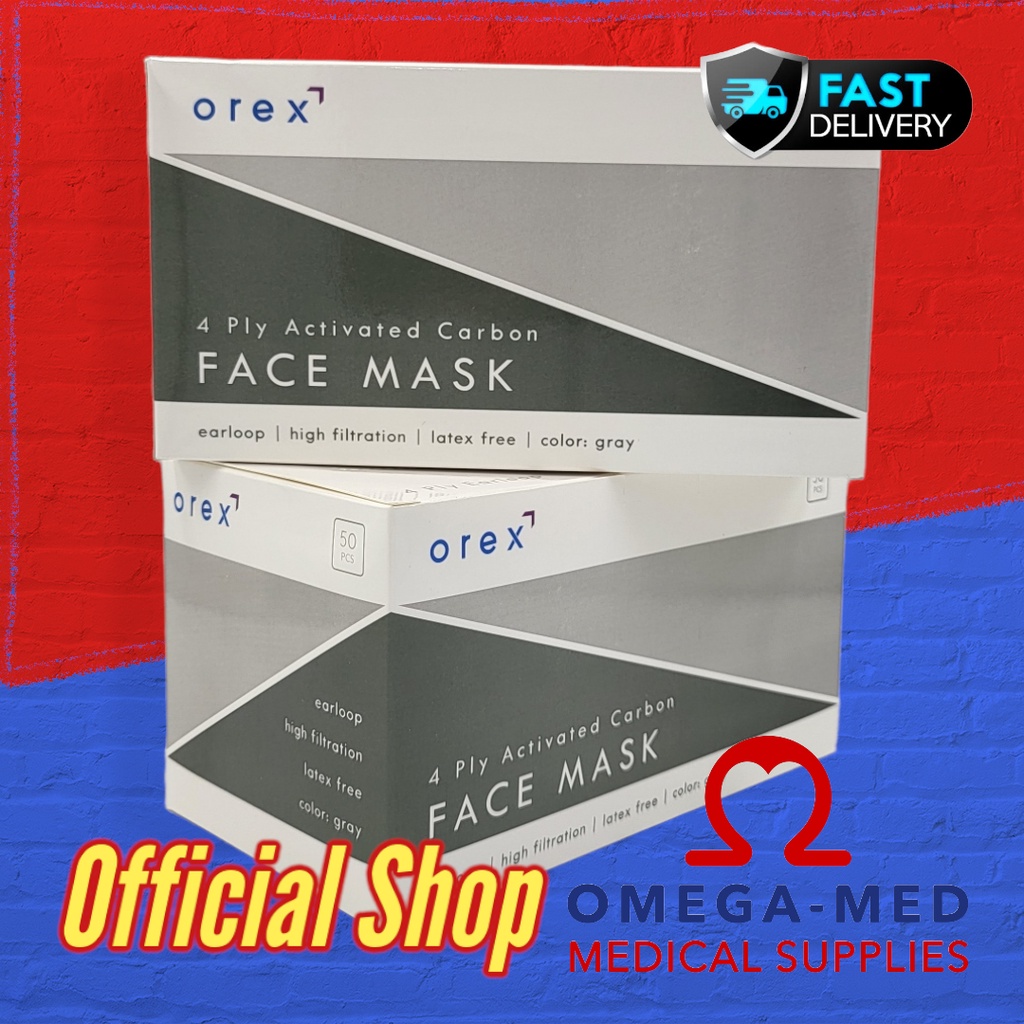 OREX ACTIVATED CARBON 4 PLY FACE MASK (sold per box) | Shopee Philippines