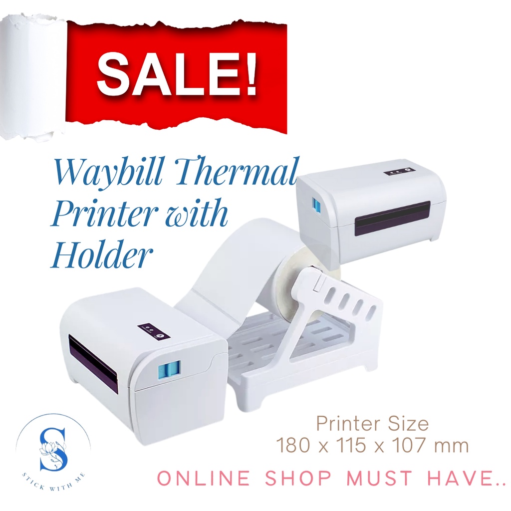Thermal Printer with Holder, Waybill or Shipping Labels | Shopee ...