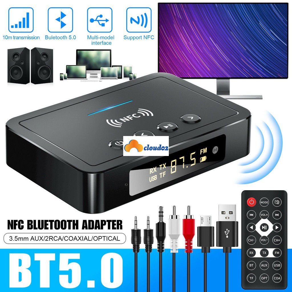 Nfc Wireless Transmitter Receiver Car Bluetooth-compatible 5.0 Adapter ...