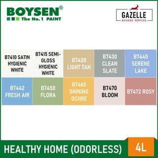Boysen Healthy Home Odorless and Anti-Bacterial Paint - 4L ( 10 Colors ...