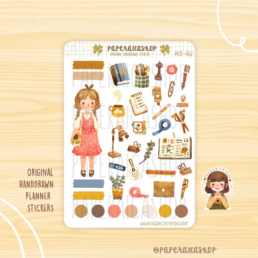 Cute Planner Girl Stickers, Journal Girl Sticker, Bujo Stickers ...