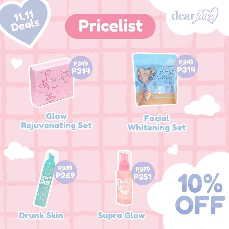 ORIGINAL Dear Face Glow Rejuvenating Set/ Facial Whitening Set | Shopee ...