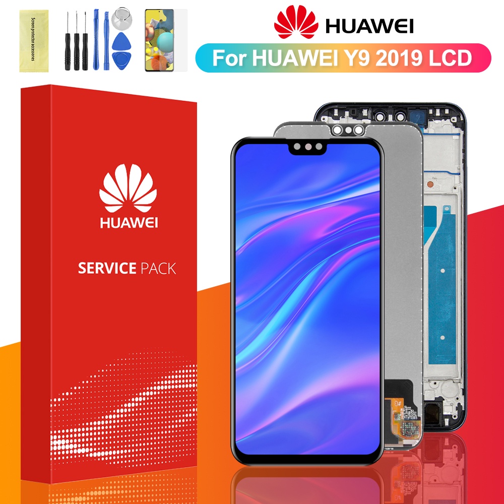 AMOLED LCD For HUAWEI Y9 2019 LCD With Frame Display Screen Enjoy 9 ...