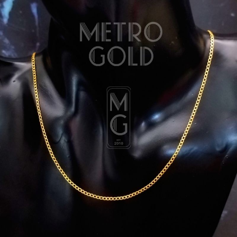 18K Saudi Gold Cadena Chain Necklace 18 inches | Shopee Philippines